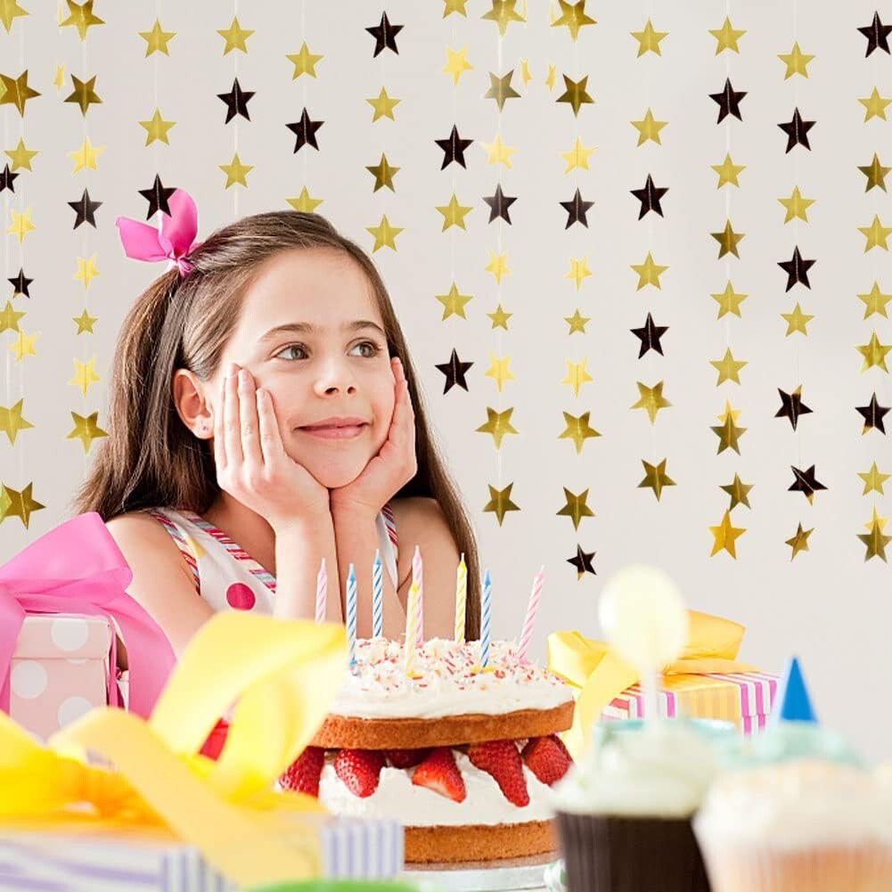 26ft Hanging Gold Stars Decs Party Wedding Anniversary Birthday Movie ...