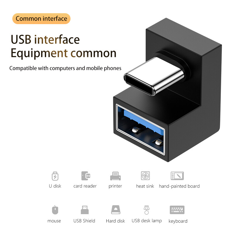 5V 3A Connector 10Gbps Type-C Male to Type-A Female OTG Adapter for ...