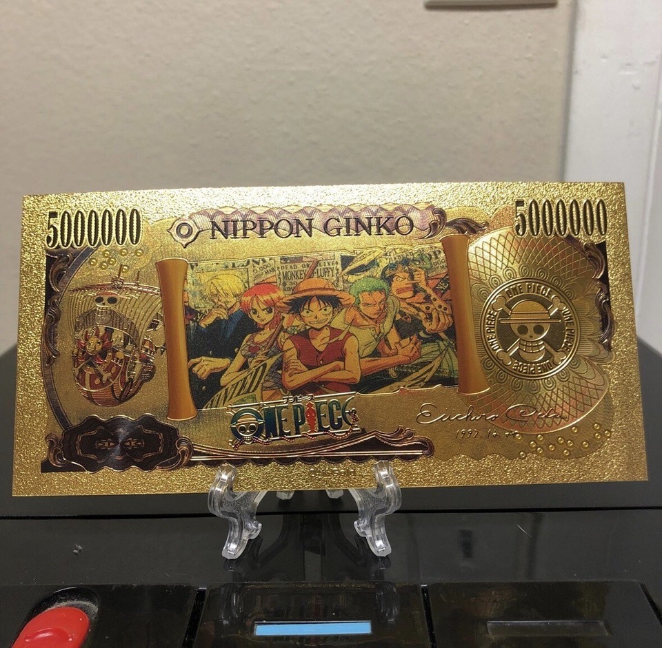 24k Gold Foil Plated Franky “Iron Man” One Piece Banknote Anime ...