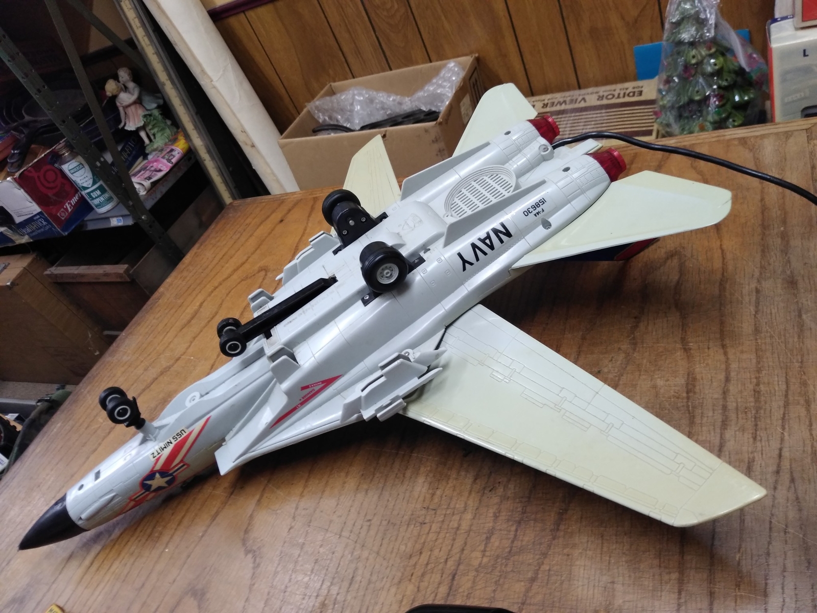 Vtg 1990 New Bright Grumman US NAVY F14 Tomcat Corded Remote Control ...