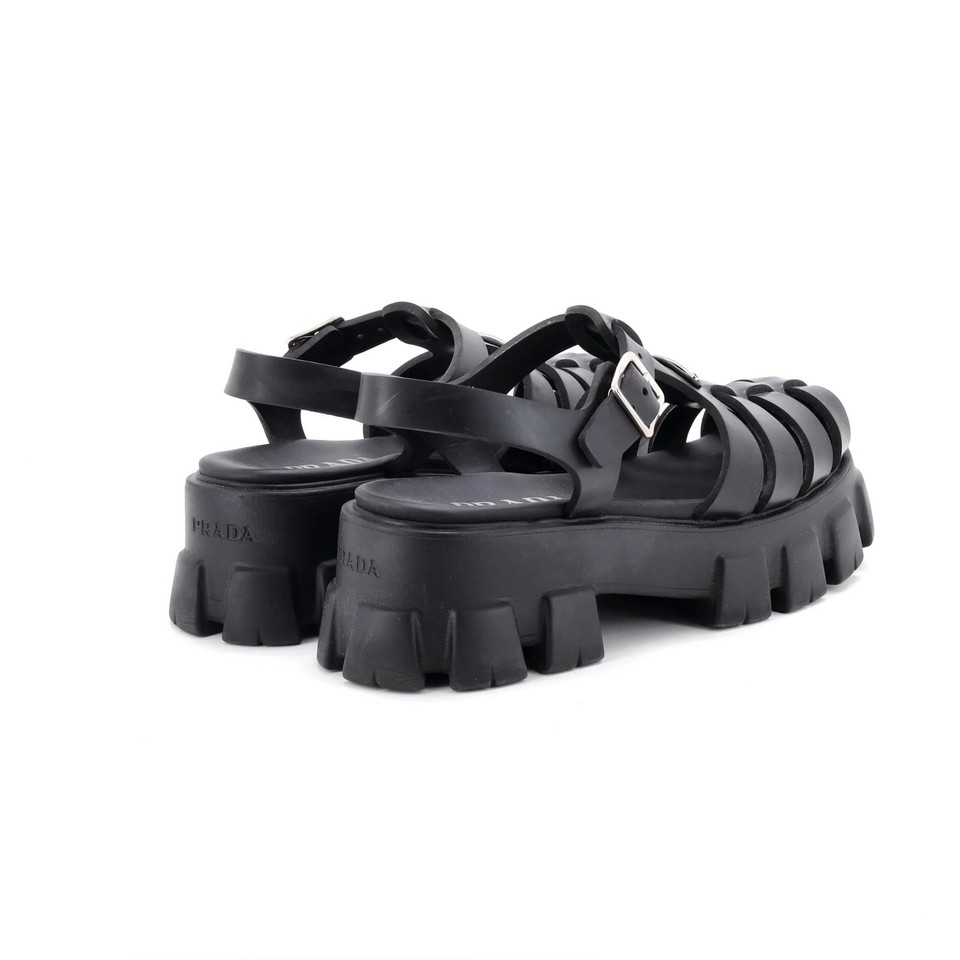 Prada Rubber Cage Platform Sandals