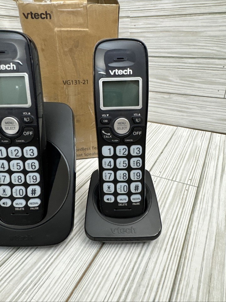 VTech VG131-21 DECT 6.0 2-Handset Cordless Phone - Bluetooth Black | eBay