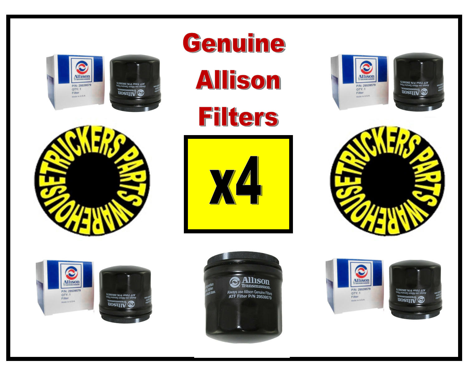 Allison Transmission T1000 Spin on Filter 295395579 Set of 4 Pcs OEM ...