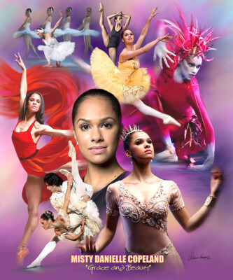 Misty Copeland, Wishum Gregory Art, Wall Print Poster 11" x 8.5" 4772 ...