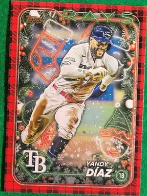 2024 Topps Holiday Yandy Diaz H17 Red Plaid Parallel | eBay