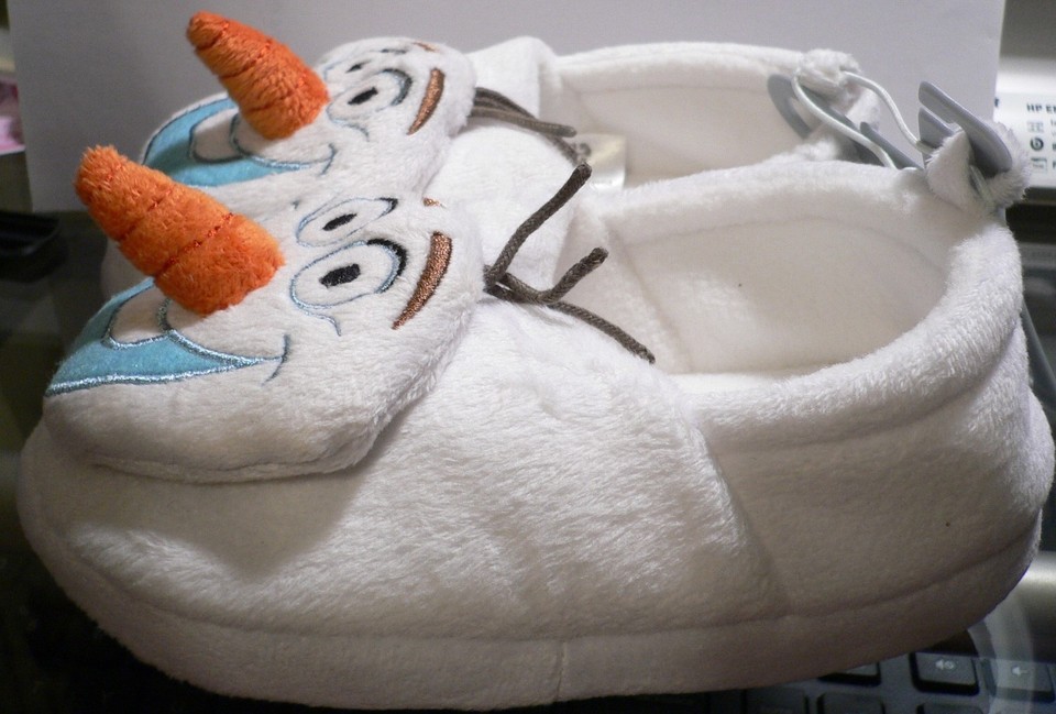 DeLuXe~OLAF~FaCe~PLUSH~SLiPPerS~Costume~UniSex~FROZEN~NWT~Disney Store ...