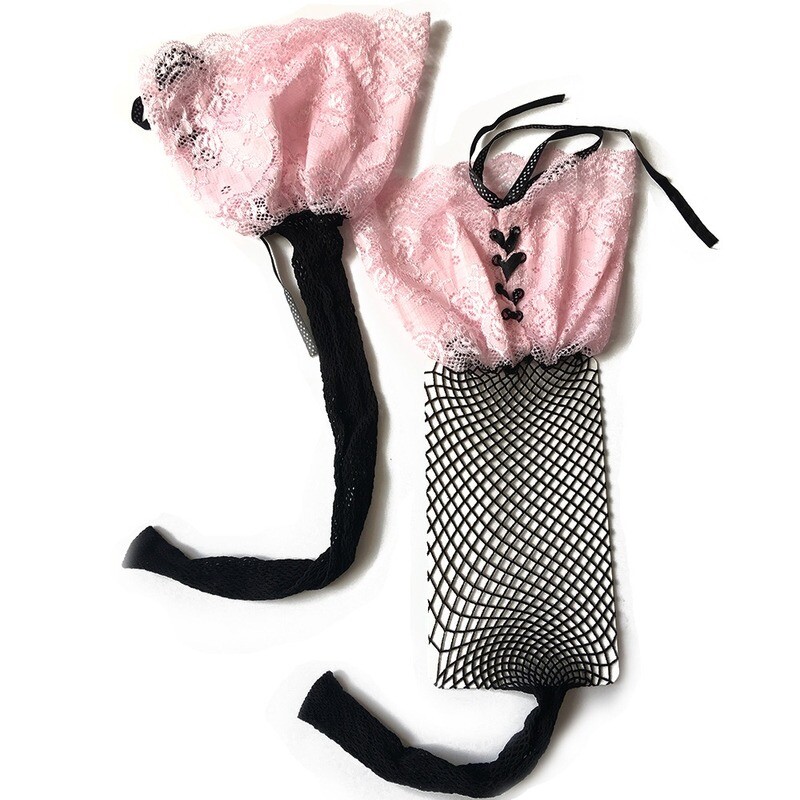 Allacki Elastic Adjustable Straps Thigh High Lace Fishnet Stockings | eBay