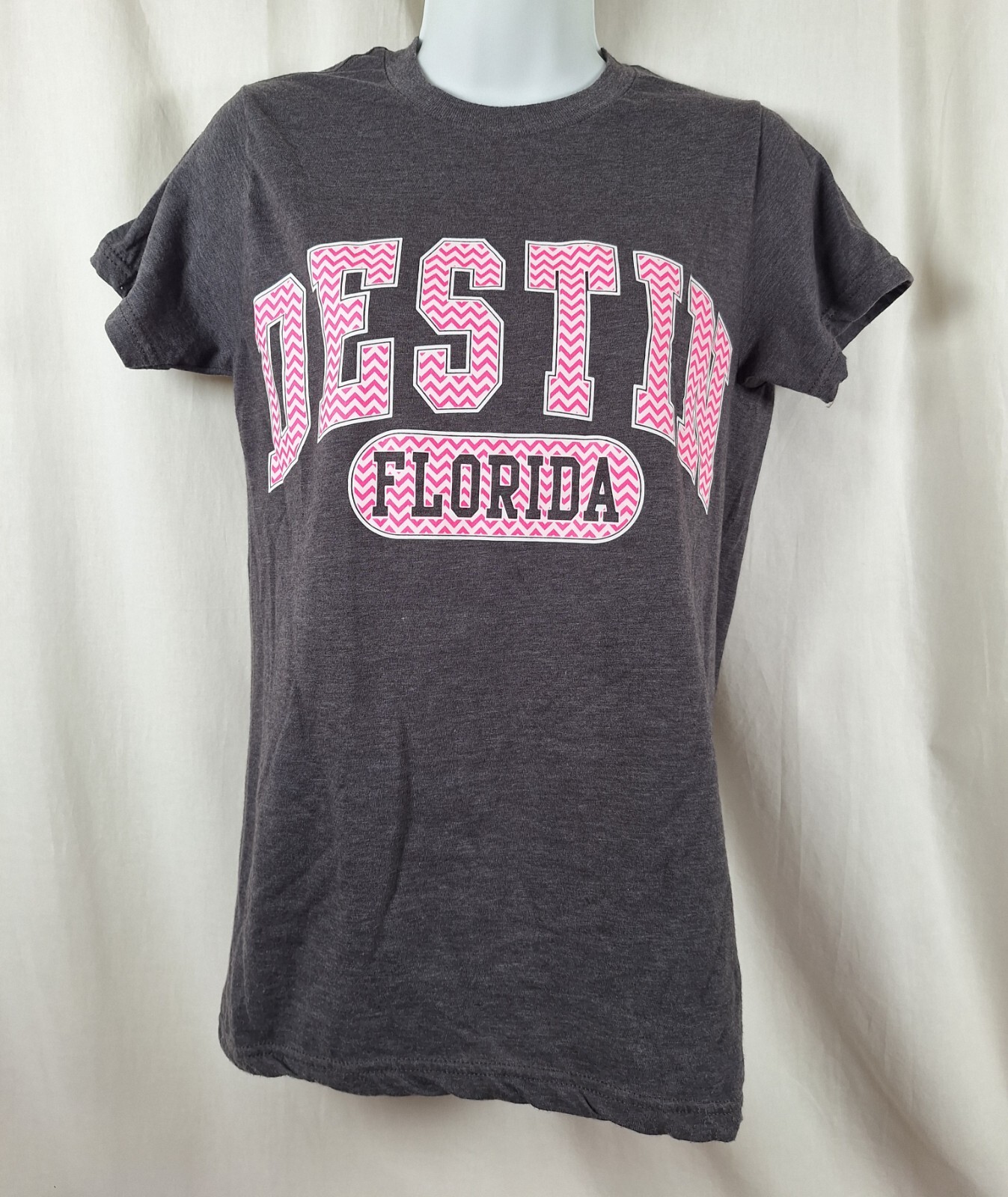 Destin Florida Beach Pink Gray Graphic Womens T-shirt… - Gem