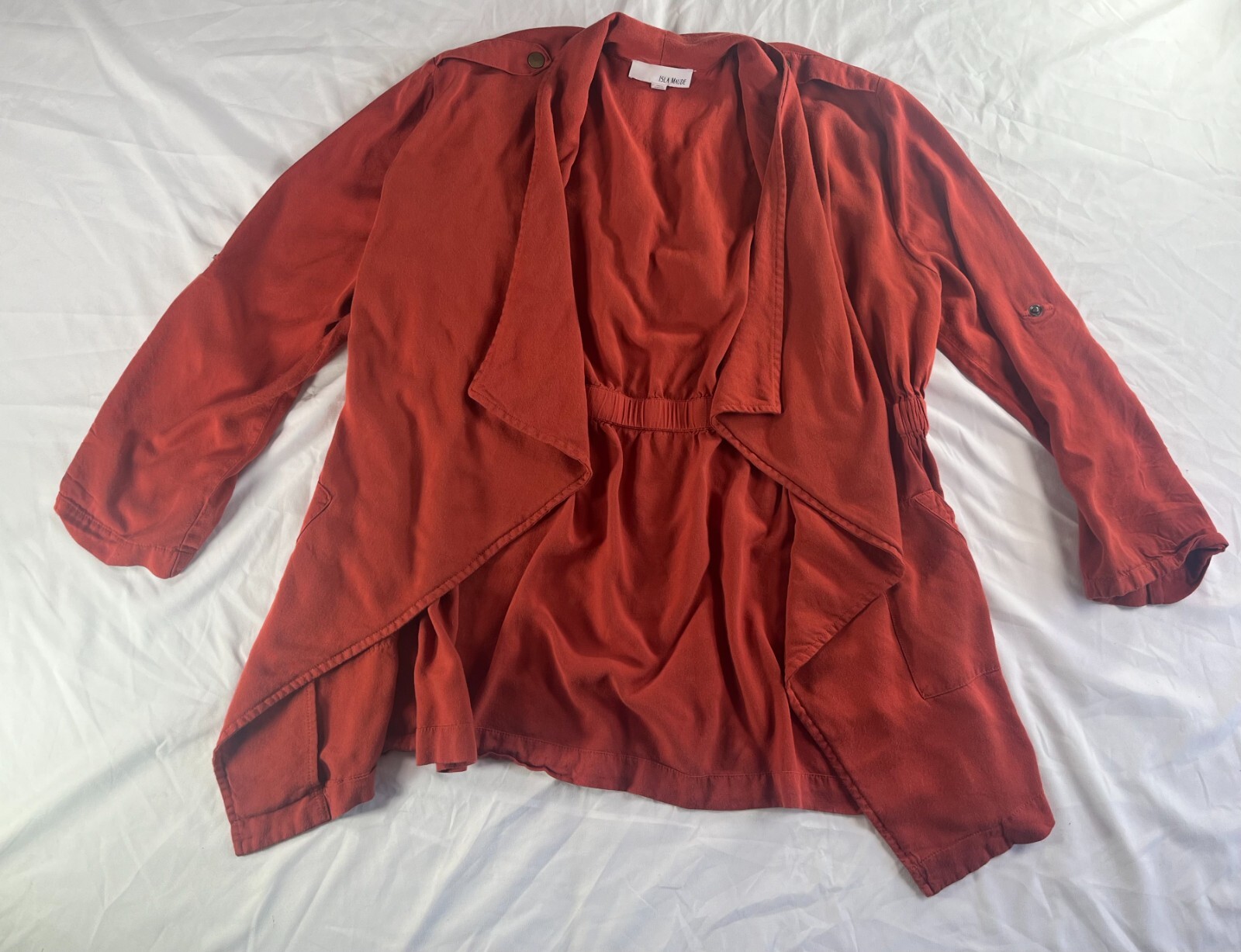 Women's Isla Maude Burnt Orange Open Face Jacket Size… - Gem