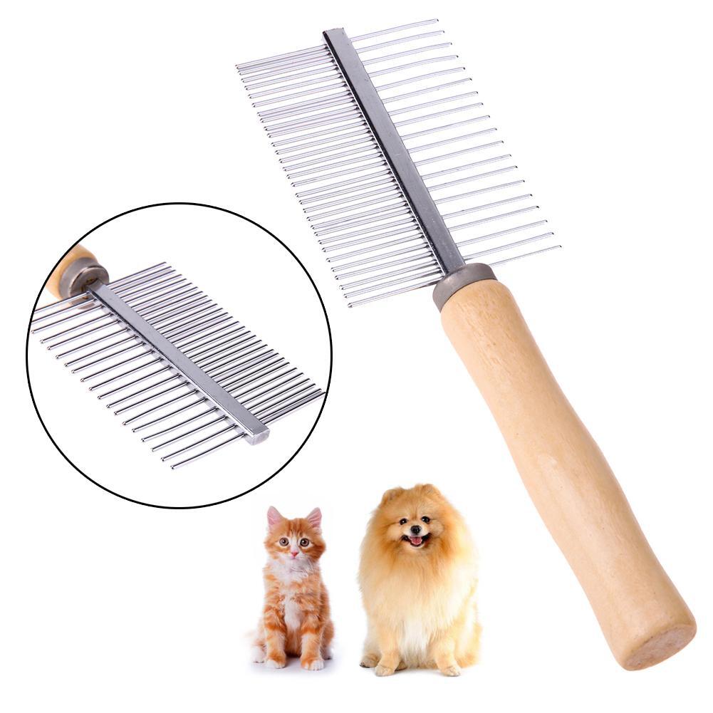 Wooden Handle Pets Comb Dog Cat Combs Hair Rake Comb Pet Grooming ...