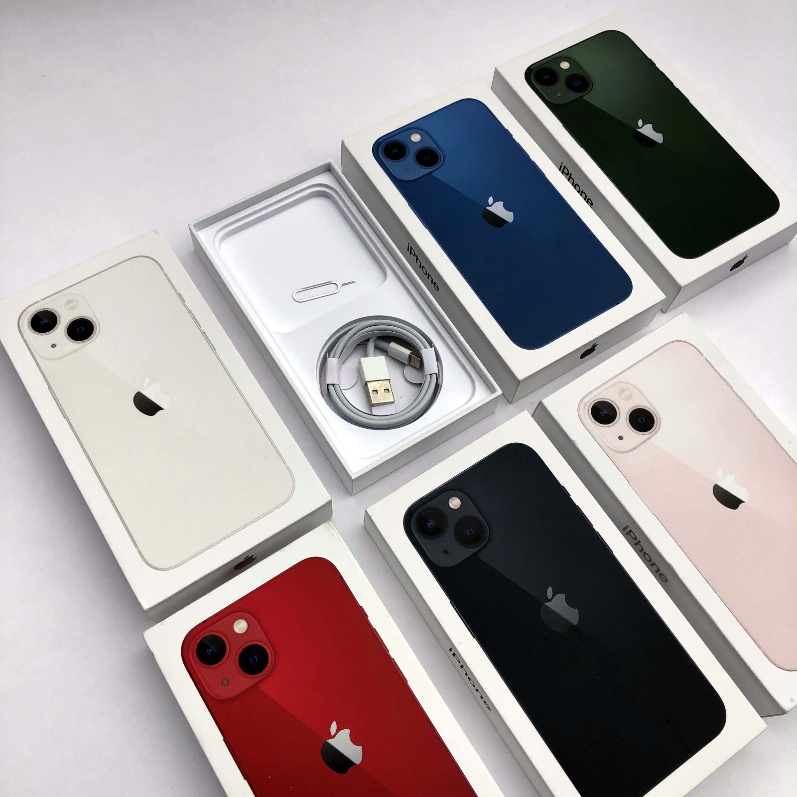 Original iPhone 13 empty box with Cable and sim key 128GB 258GB 512GB ...