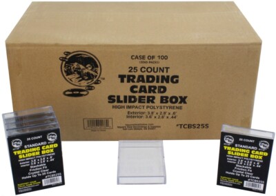 (100) TCBS25S Trading Card Slider Boxes Ultimate Protection Crystal ...