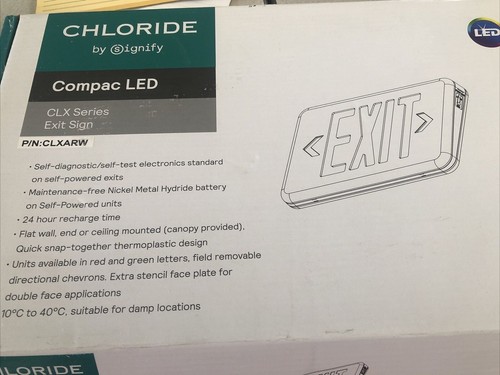 Philips Chloride, CLX Series LED Exit Sign, Model: CLXNRW | eBay