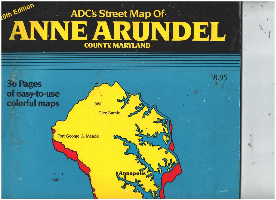 ADC map Anne Arundel County Maryland 20th Edition Street Map 1993 ...