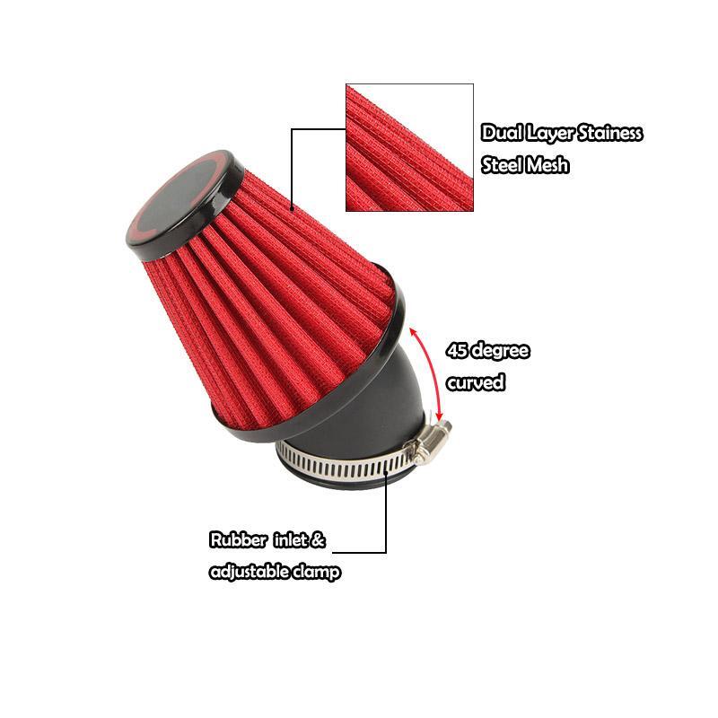 48mm Air Filter Pod 45 Angled For 150cc-250cc Motorcycle Scooter ATV ...