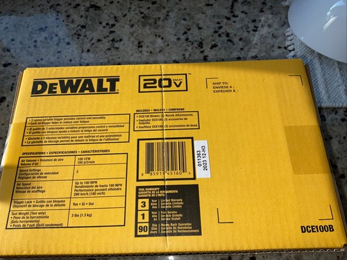 DEWALT DCE100B 20V Handheld Leaf Blower - Yellow for sale online | eBay