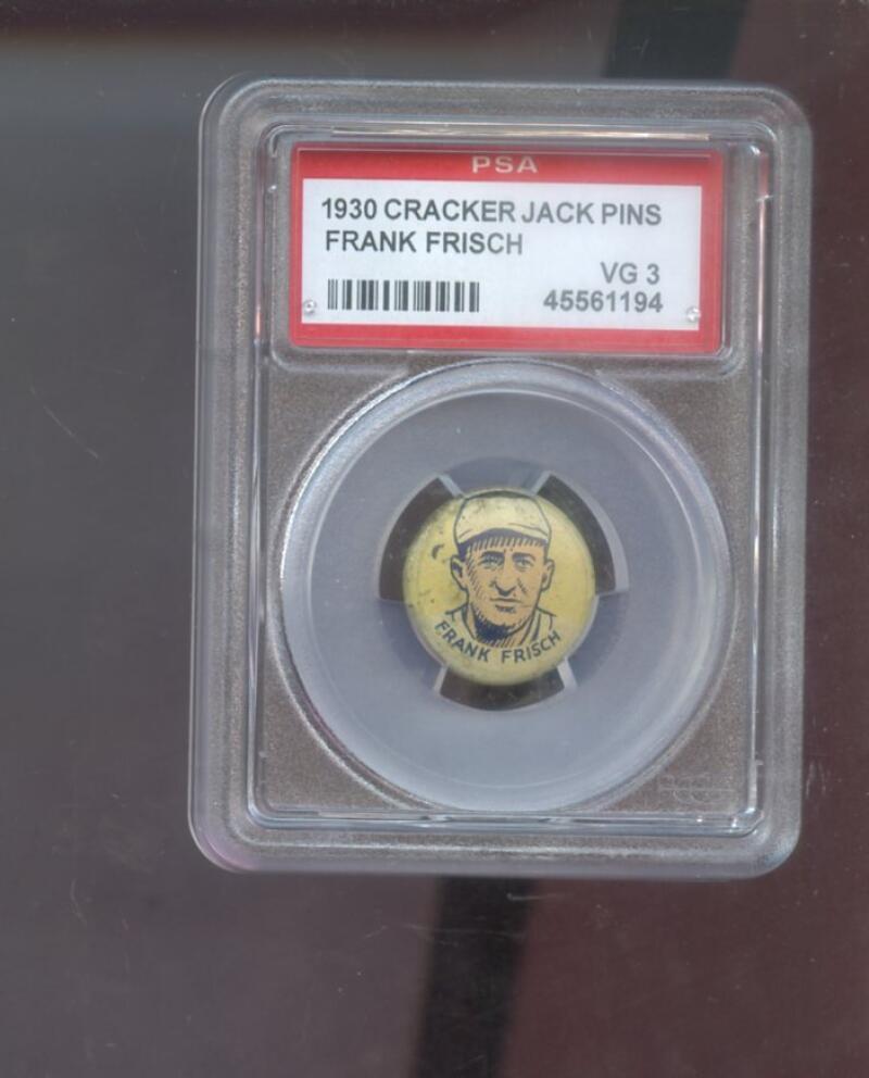 1930 Cracker Jack Pins Frank Frisch Frankie Pin Pinback Button PSA 3 ...