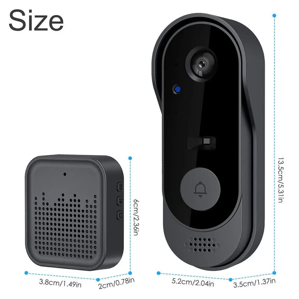 Smart Wireless WiFi Video Doorbell Phone Door Ring Intercom Security ...