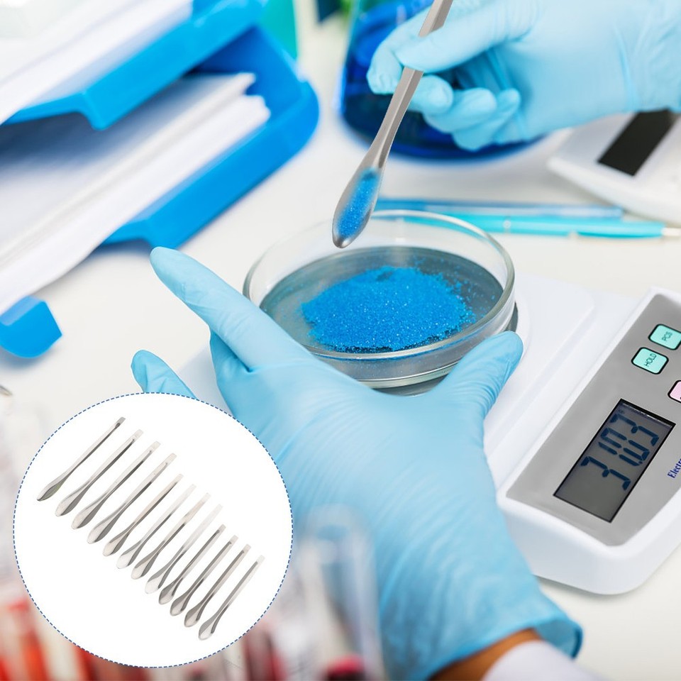 12Pcs Stainless Steel Measuring Scoop for Lab Experiment Spoon | eBay ...