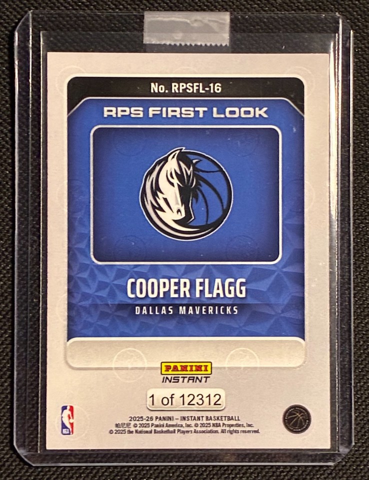COOPER FLAGG 2025-26 Panini Instant RPS First Look #RPSFL-16 Dallas RC ...