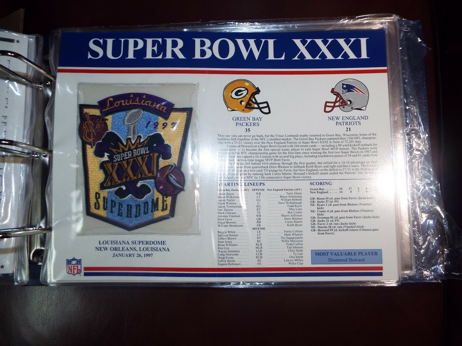 NFL Super Bowl Patch Collection Binder w/ 7 Patches | eBay