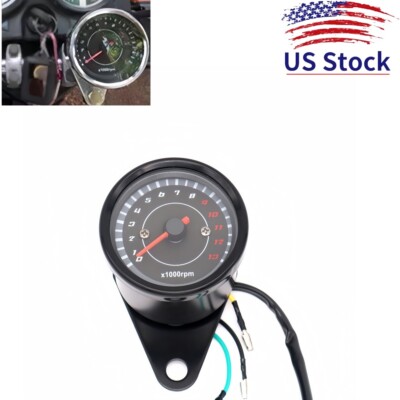 Motorcycle Universal 12V LED 0-13000RPM Tachometer Gauge for Chopper ...