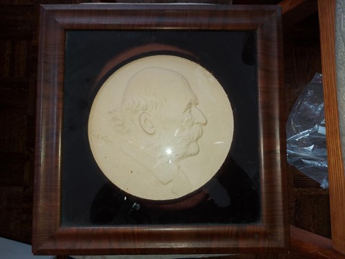 Emile Vouga listed artist Antique Victorian Man Bas Relief Plaque ...