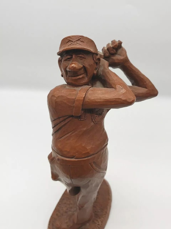 1993 Wetherbee Red Mill Mfg. Hand Carved 11” Golf Figure - Ping | eBay