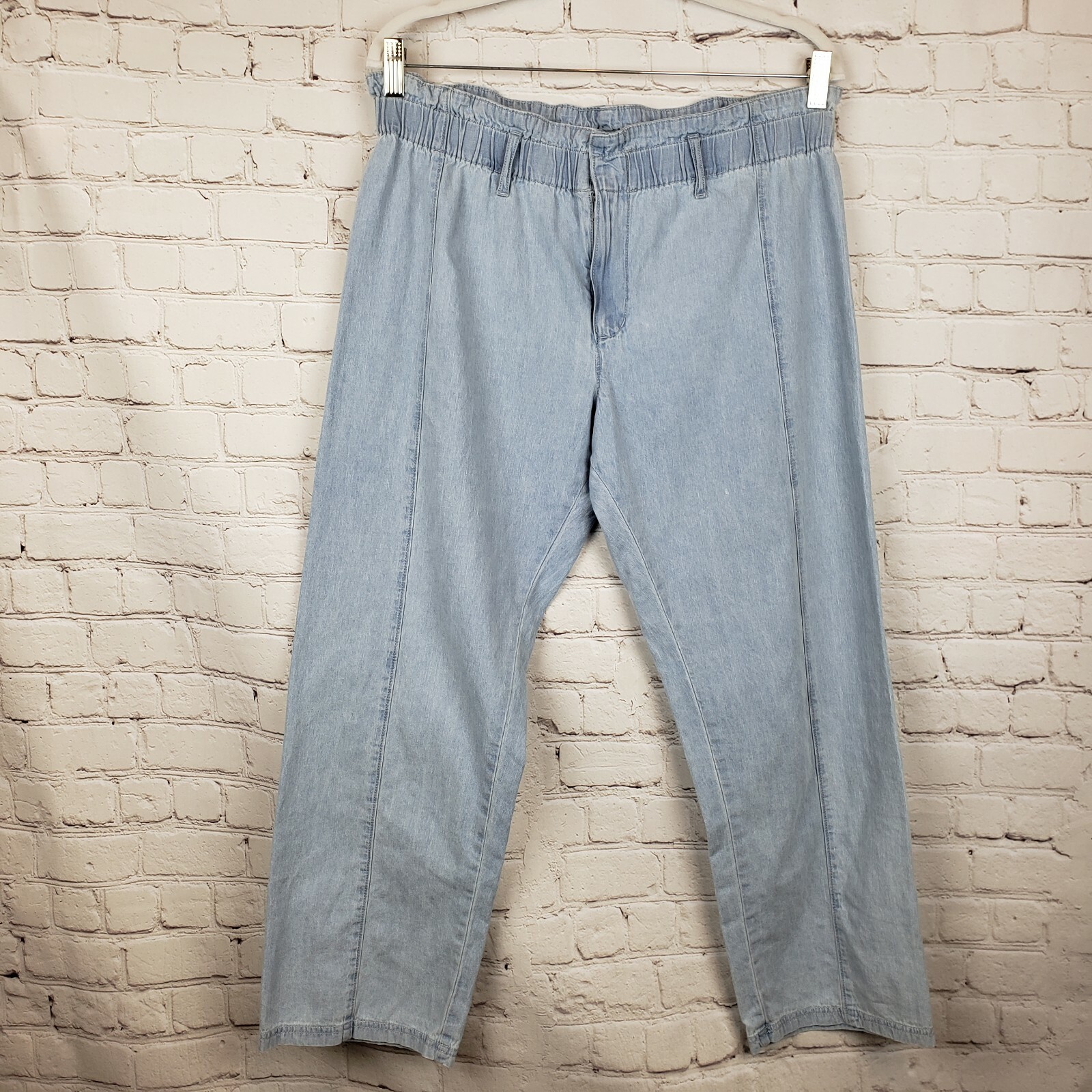 Junk Food Disney Paper Sack Waist Chambray Crops M - Gem