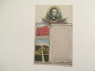 Abraham Lincoln Postcard Lincolns Address Gettysburg | eBay