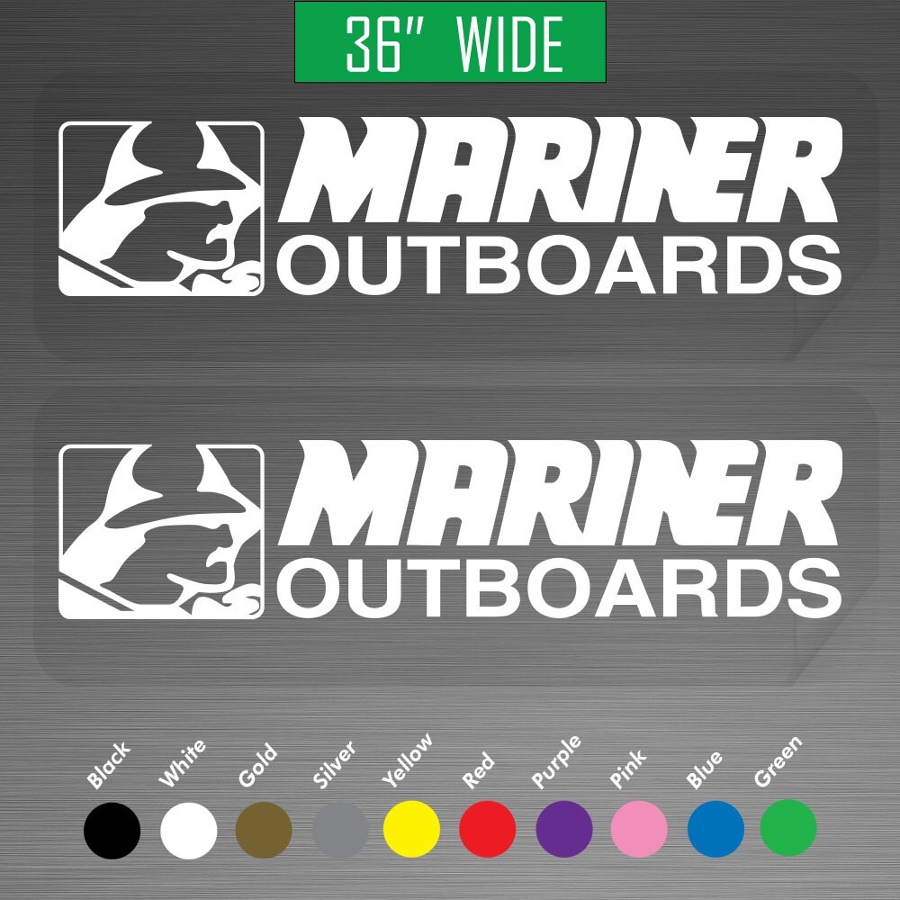 36" Mariner Outboards Boats Motor Marine Decals Vinyl Stickers Pair Set ...