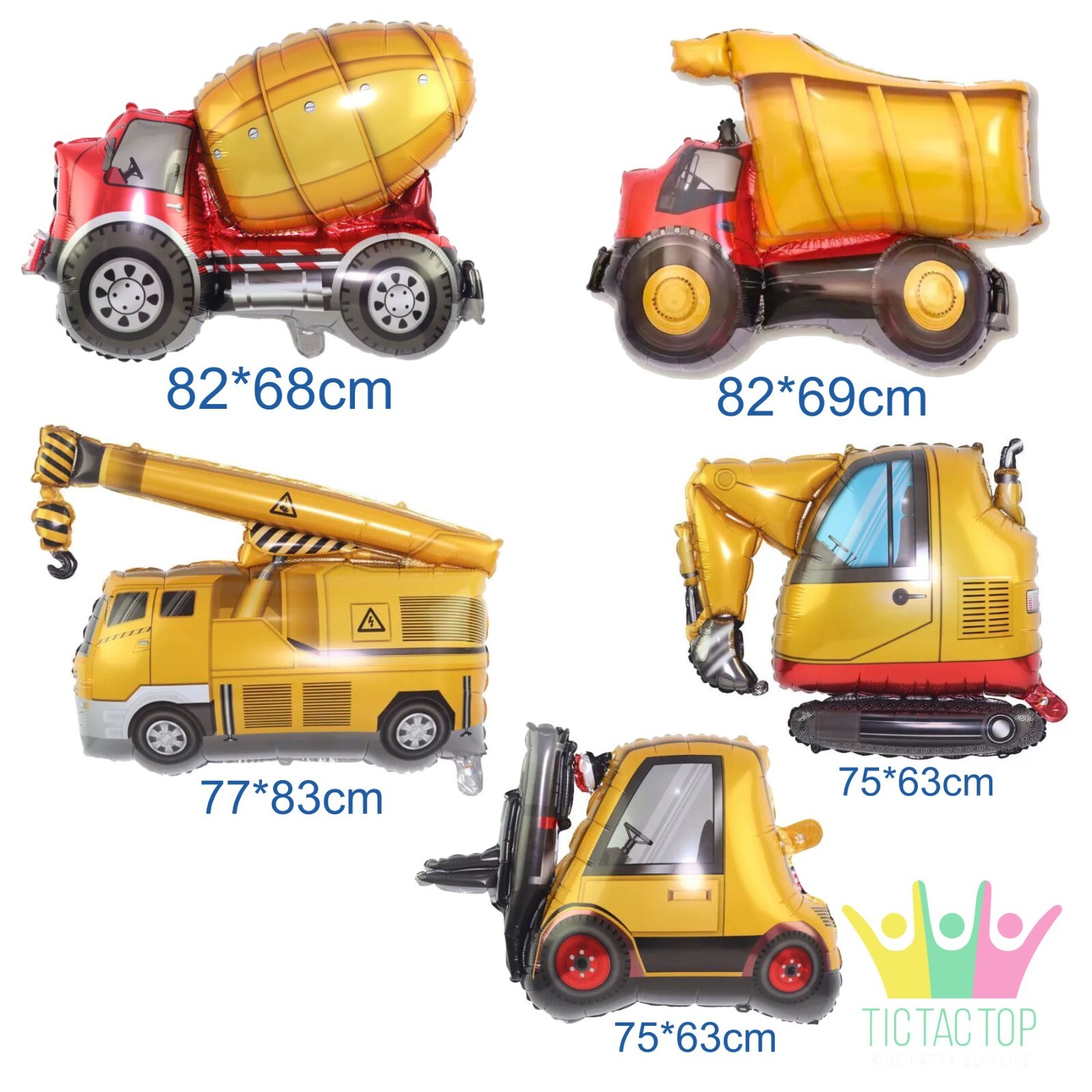 Construction Balloon Foil Helium. Party Lolly Loot Bag Decoration ...