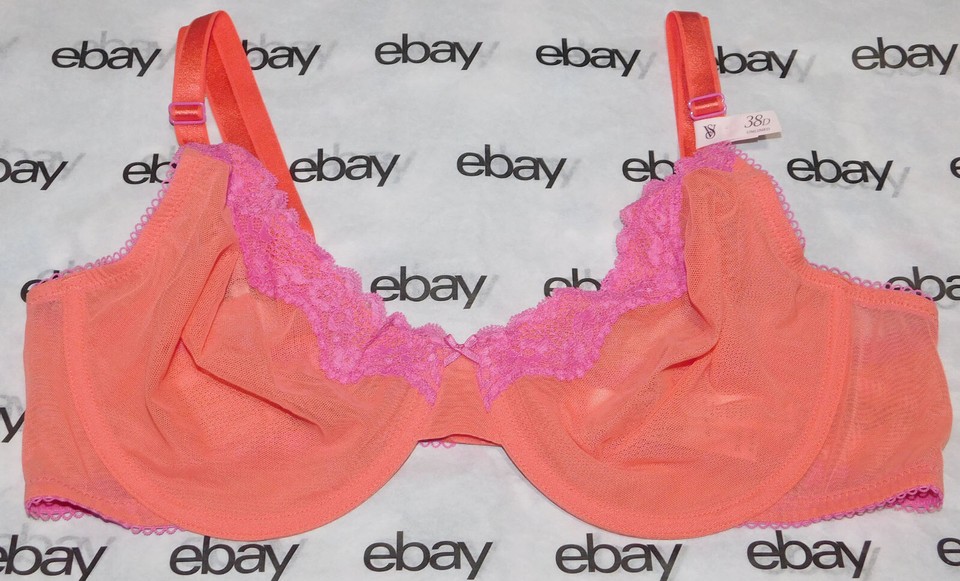 NEW Victoria's Secret Tease Unlined Demi Bra Mesh 38D & Cheeky Panty ...