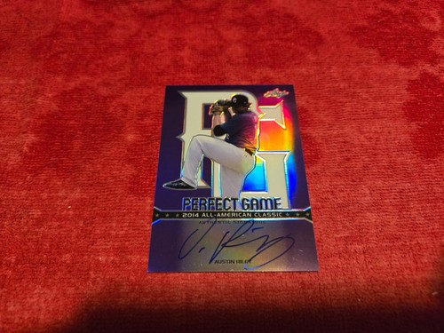 2014 LEAF BASEBALL PERFECT GAME CARD AUTO OF AUSTIN RILEY PURPLE 10/10 ...