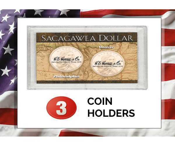3 HE Harris Deluxe Frosty Case For P&D Sacagawea Dollar Coin 2x3 ...