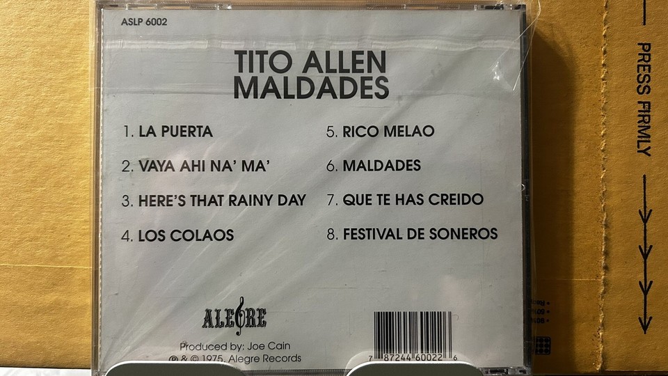 RARE CD No Longer Made Fania Tito Allen Maldades Festival De Soneros Alegre 1998 | eBay