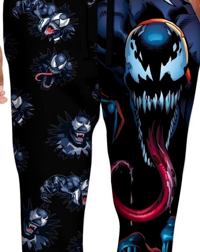 NWT Men's Venom Pajama Pants Lounge Sleep Spiderman Marvel Avengers S M ...
