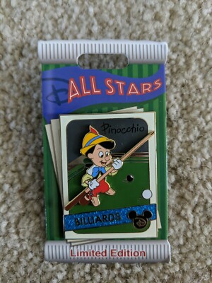 Pinocchio Billiards Disney Pin All-Stars Trading Card LE 4000 | eBay