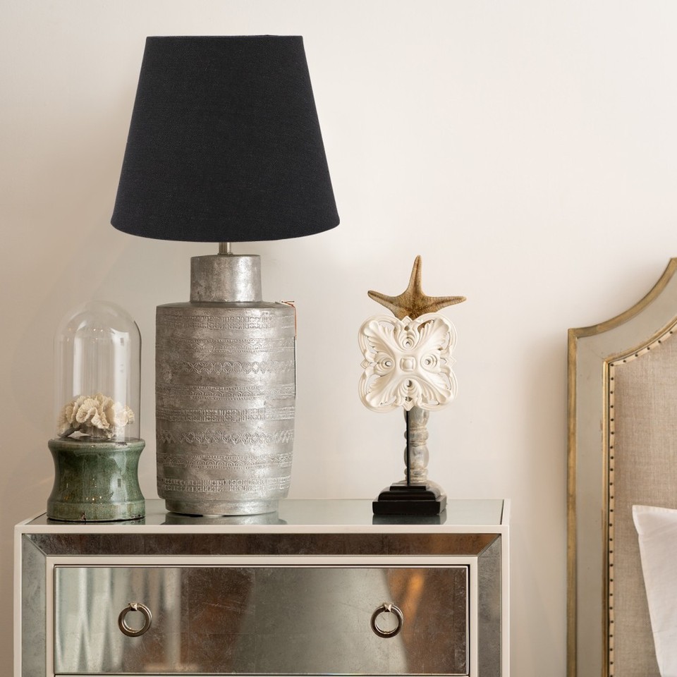Desk Shade Tabletop Lamp Black Lampshades Comfortable Fabric Lighting ...