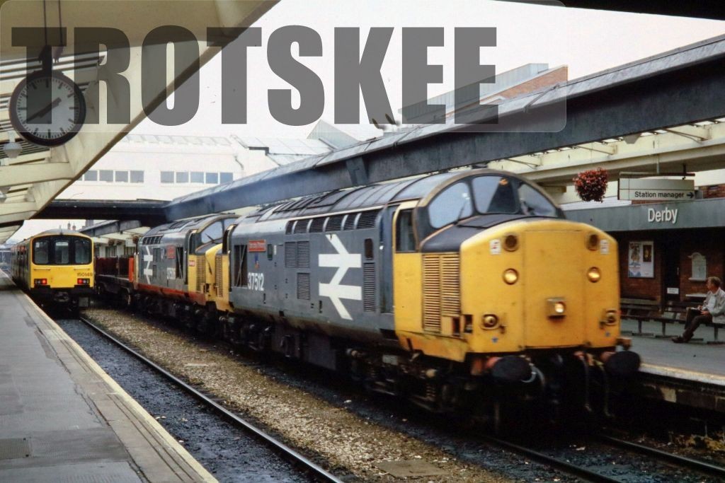 35mm Slide BR British Rail Diesel Loco Class 37 37512 Derby 1989 ...