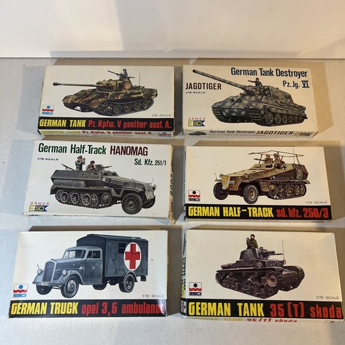 LOT OF (6) VINTAGE 1970'S ESCI 1/72 GERMAN WORLDWAR II MODEL KITS - new ...