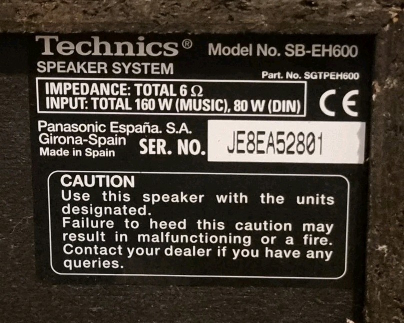 Technics SA-EH600 HiFi Separates Stereo Stack System Surround Speakers ...