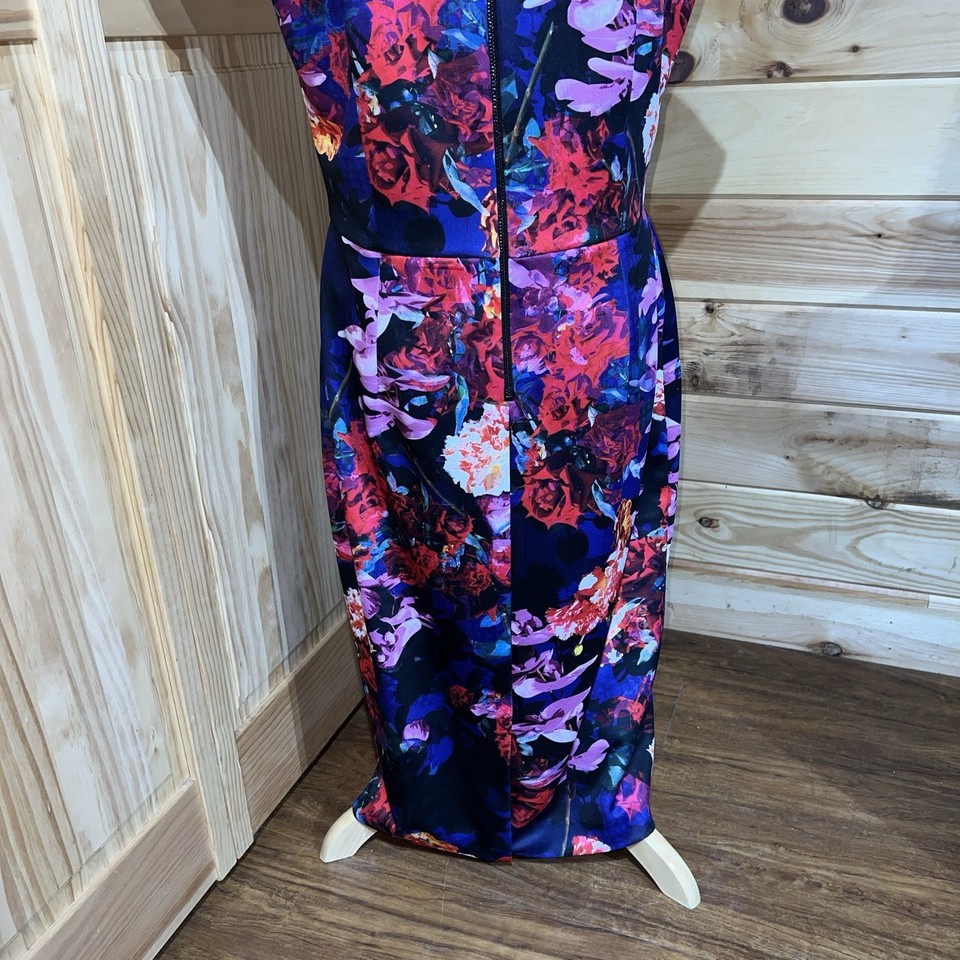 BETSEY JOHNSON Wear to Work Cap Sleeve Floral Print Sheath Dress Size ...