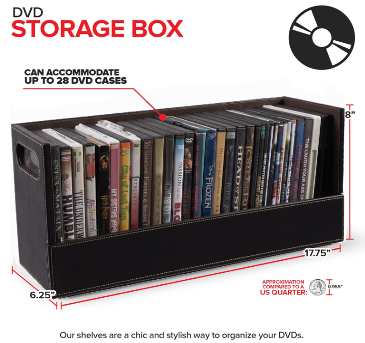 Stock Your Home DVD Storage Box, Movie Shelf Organizer for Blu-Ray ...