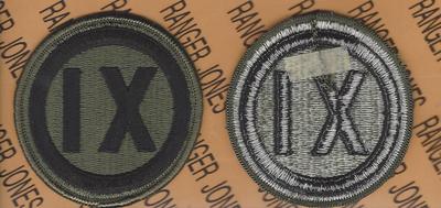 US Army 9th IX CORPS Mission Support Command OD Green & Black BDU ...