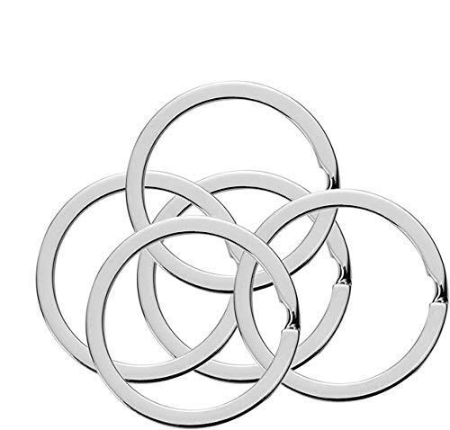 10 Pcs Flat Metal Key Rings 1 Inch Split Keychain Flat O Rings Keys ...