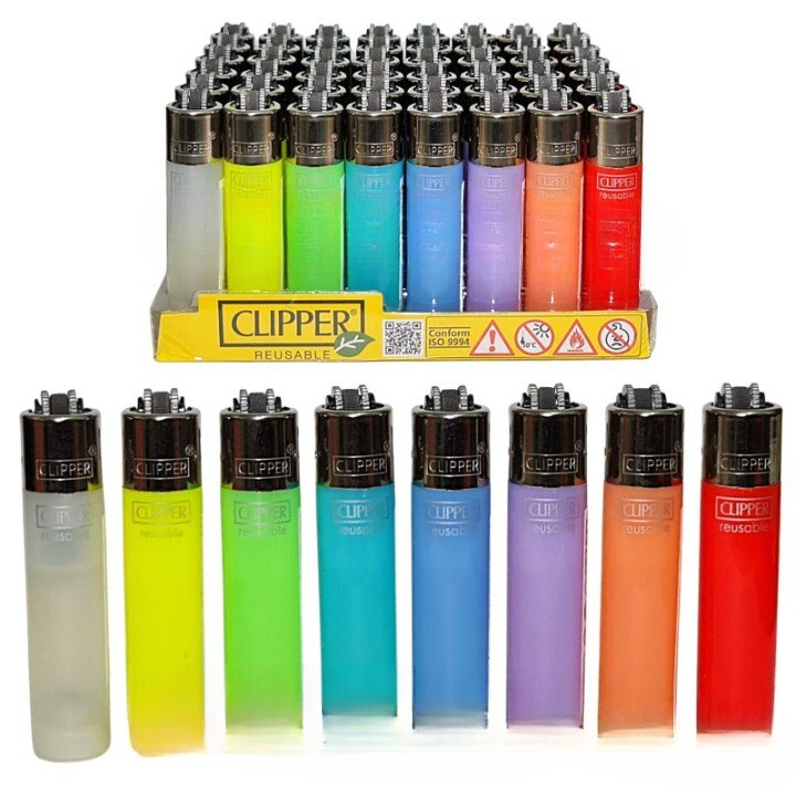 Mini Clipper Lighters TRANSPARENT Rare Design Full Set Gas Refillable ...