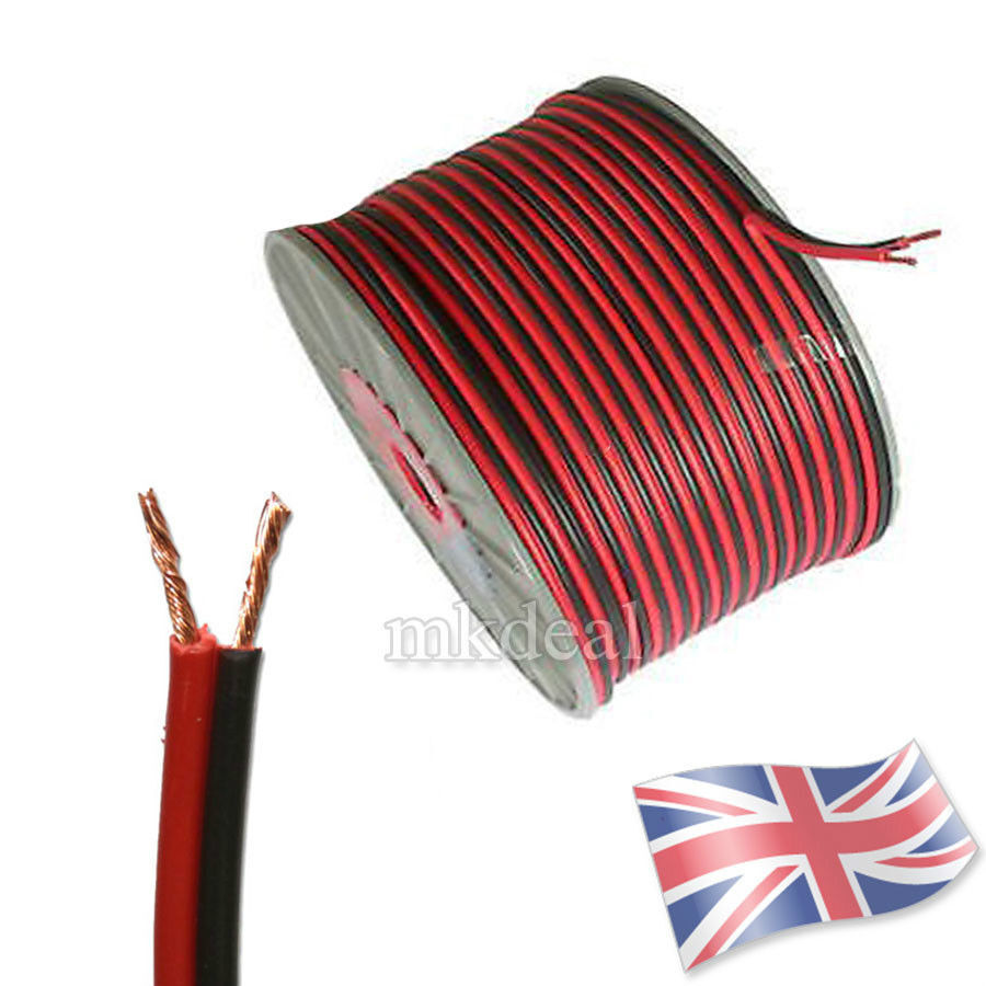 2 CORE RED AND BLACK HIFI CABLE CAR HiFi AUTO BOAT AUDIO HOME LOUD ...