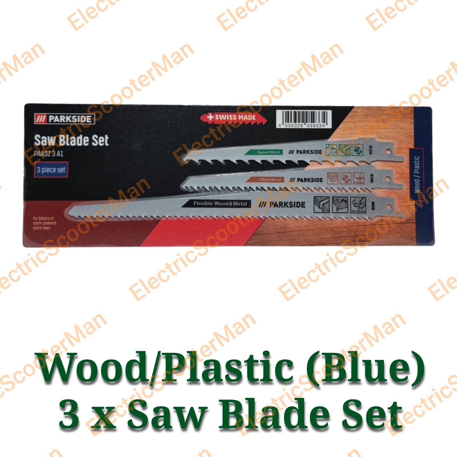 Parkside Saw Blade Set Universal Green Wood Plastic Metal Sabre ...