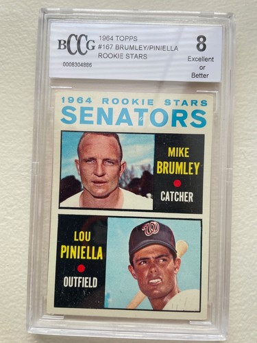 Mike Brumley/ Lou Piniella Rookie Card 1964 Topps #167 Senators BGS ...